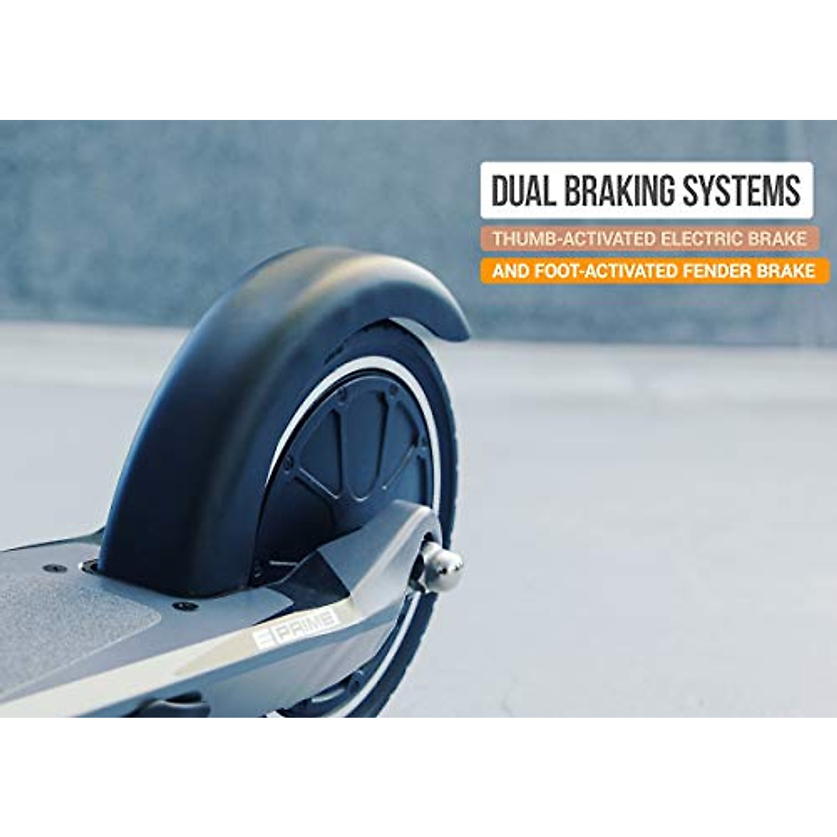 Razor E Prime Adult Electric Scooter - Up to 15 mph, 8" Airless Flat-free Tires, Rear Wheel Drive, 250W Brushless Hub Motor, Lightweight Aluminum Frame, Anti-Rattle System, Foldable