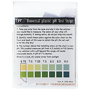 Plastic pH Test Strips, Universal Application (pH 4.5-9.0), 100 Strips | for Urine, Saliva, Aquariums, etc.