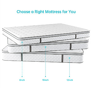 Serweet Full Mattress 12 Inch, Memory Foam Cooling Hybrid Mattress in a Box, 5-Zone Pocket Innerspring Mattress for Pressure Relief, Medium Firm Feel, No-Risk 100-Night Trial