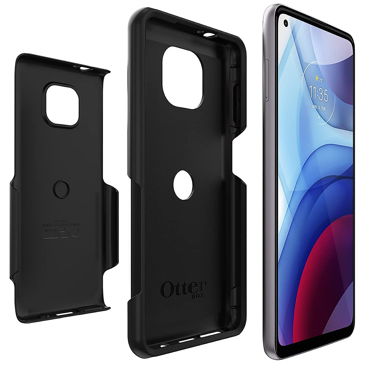 OtterBox Moto G Power 2021 Commuter Series Lite Case - BLACK, slim & tough, pocket-friendly, with open access to ports and speakers (no port covers),