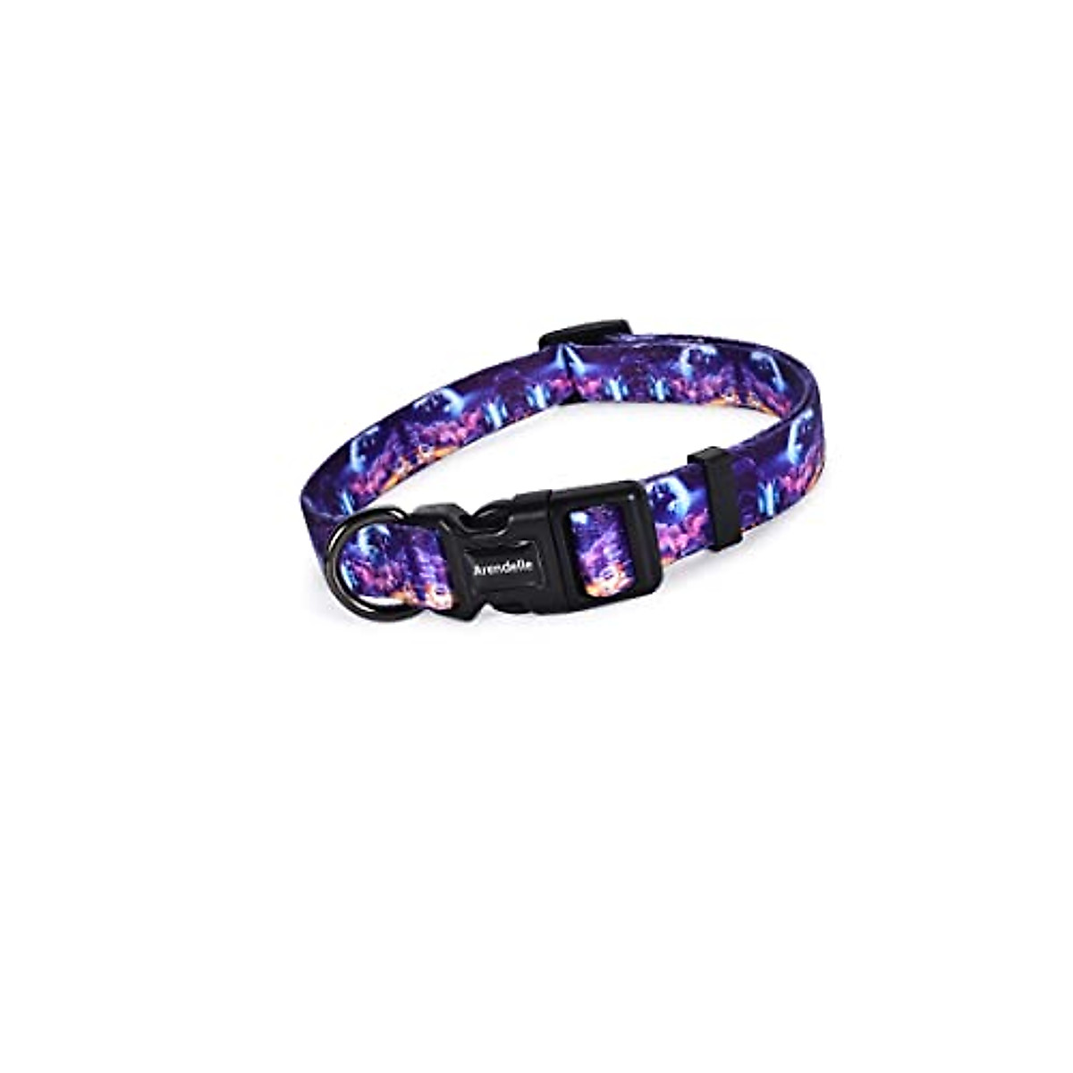 Arendelle Dog Collar Soft Durable Fashionable Adjustable Print fine Pattern, Suitable XS Small Medium Large Boys Girls Pets(M (Neck 12.9-21.6 inch Width 0.8 inch), Purple and Blue Cartoon)