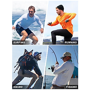 TACVASEN Mens Athletic Shirts Long Sleeve UV Protection Sun Shirts Quick-Dry Hiking Tops UPF 50+ Fishing Shirts Men Summer Beachwear Watermelon Red