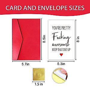 ZZMelixir Funny Thank You Cards for Best Friend, Welcome Cards to Employees, Humorous Motivational Birthday Card for Him Her, Naughty Anniversary Card to Husband