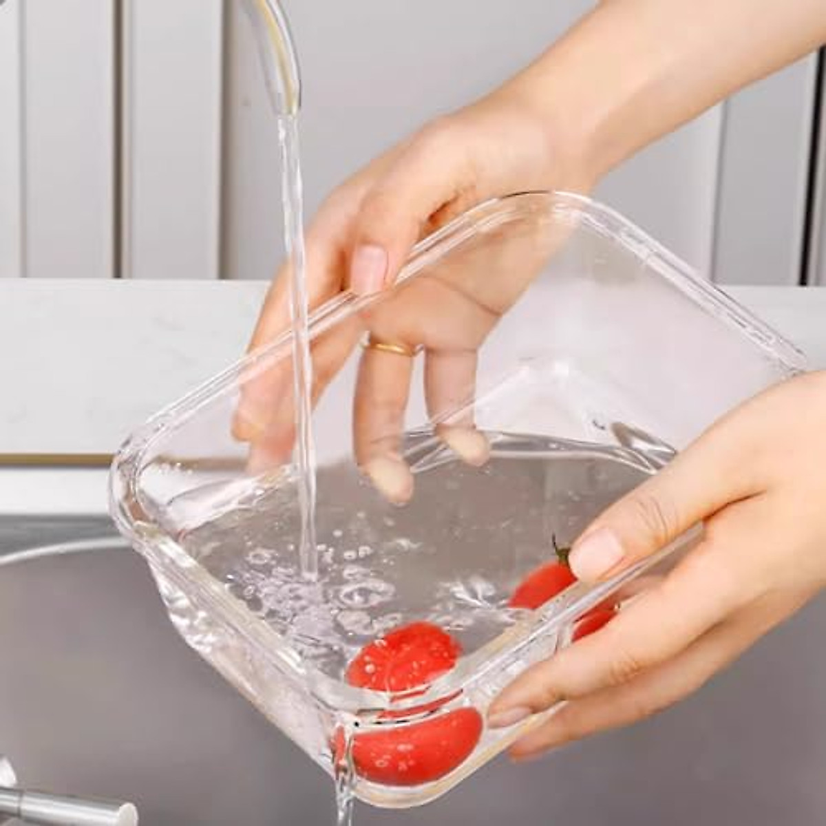 ATRDTO 6 Pieces Rectangle Glass Food Storage Containers with Lids, Meal Prep Containers for Food Storage, BPA Free & Leak Proof (3 lids & 3 Containers) 13.9oz, 24oz, 35oz (Pink)