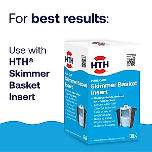 HTH Pool Care Chlorine Skimmer Tabs, Swimming Pool Chlorinating Visibly Brilliant Sanitizer, Controls Bacteria and Algae, 5.5 lbs.