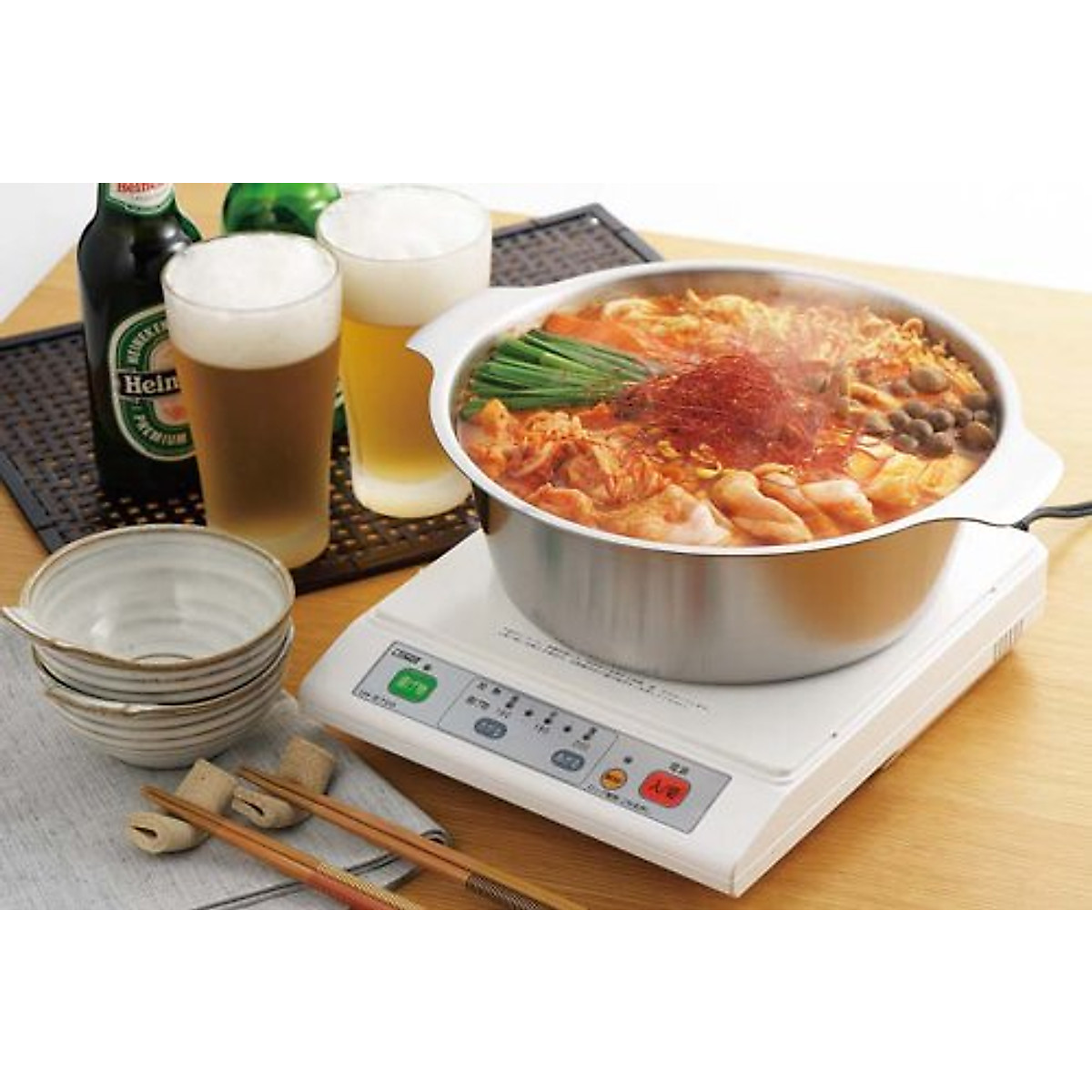 Yoshikawa SJ1678 Luxury Stainless Steel Shabu Pot, 10.2 inches (26 cm)