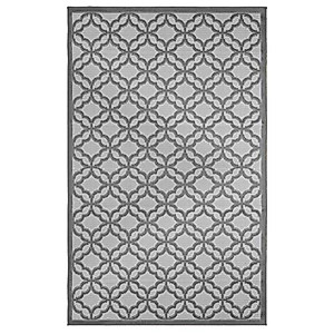 Msrugs Area Rugs - 8x10 Flatweave Collection Light Grey Indoor/Outdoor Modern Area Rug - Contemporary Floral Carpet for Patio, Deck, Porch, Camp and Picnic (7'10''x9'10'')