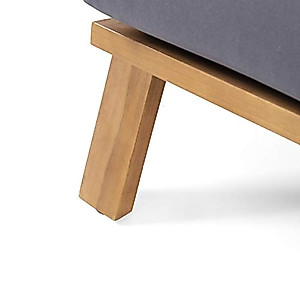 Christopher Knight Home Eartha Outdoor Loveseat Set with Coffee Table, Teak Finish, Dark Gray