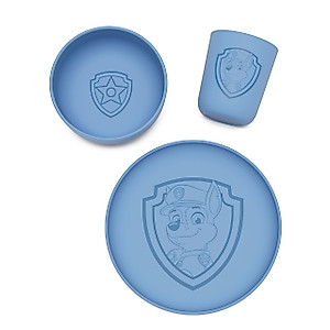 Lalo PAW Patrol Dinnerware Sets for Toddlers and Kids - Dishwasher Safe Tableware, BPA Free, Kids Dishes - Includes Bowl, Plate & Cup - 3 Pieces - Chase