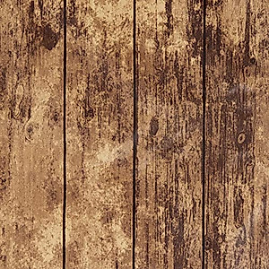 Creative Converting TABLECOVER PL 54" X 108" AOP BROWN Wood Grain Design Plastic Tablecloth, 54 x 108, Multicolor