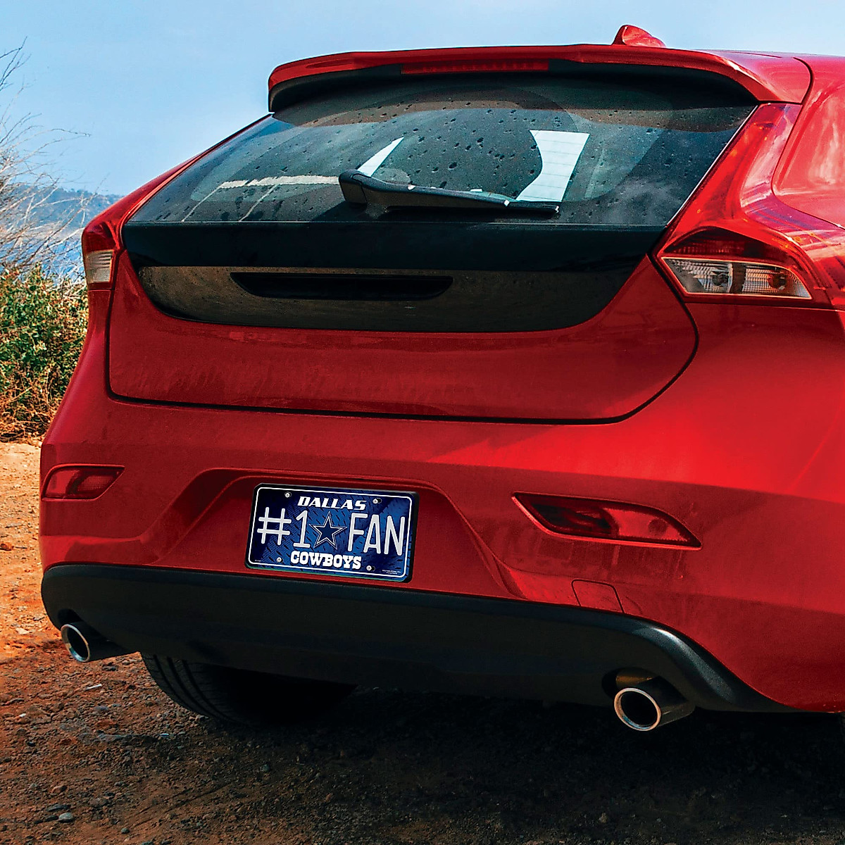 Rico Industries NFL Football Dallas Cowboys #1 Fan Metal Auto Tag