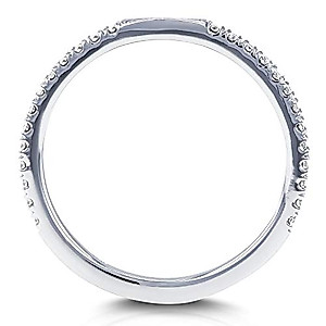 Kobelli Lab Grown Diamond Notched Shadow Wedding Band 1/8 CTW 14k White Gold (DEF/VS), 7