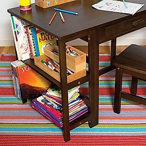 Lipper International 584WN Child's Work Station Desk and Chair, Walnut Finish