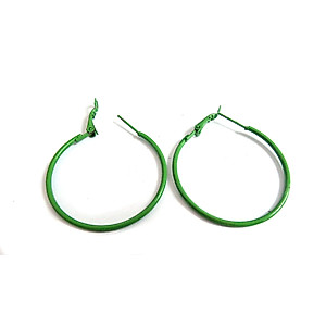 Green Hoop Earrings 2 inch Hoop Simple Thin Hoop Earrings