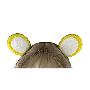 Animal Cosplay Bear Hair Clips Hairpins for Halloween Party Costume Holiday (Yellow)