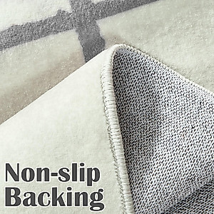 jinchan Area Rug 4x6 Washable Rug Abstract Rug Grey Gray Rug Aesthetic Minimalist Rug Indoor Floor Cover Carpet Thin Rug Accent Modern Rug Lightweight Kitchen Living Room Bedroom Dining Room Office