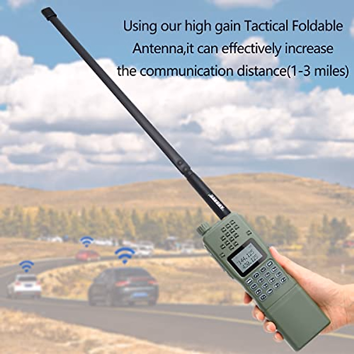 Baofeng AR-152 10W Ham Radio Tactical Powerful Dual Band Radio Handheld Long Range Two Way Radio with Tactical Antenna,12000mAh Battery and Programming Cable Full Set