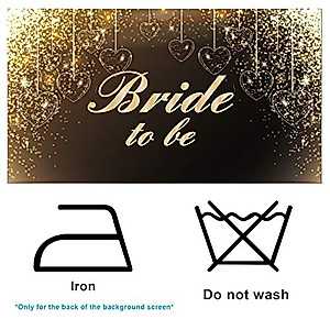 Belrew Durable Bride to Be Backdrop Banner, Bridal Shower, Engagement, Bachelorette Party Backdrop, Wedding Party Background Decoration - Gold 6ft x 3ft