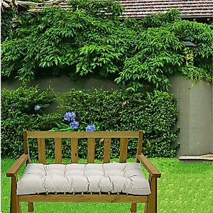 Srutirbo Waterproof Outdoor Bench Cushion, 51''x20'', Swing Cushion Patio Furniture Cushions 3 Seater, for Garden Lounger (Light Grey)