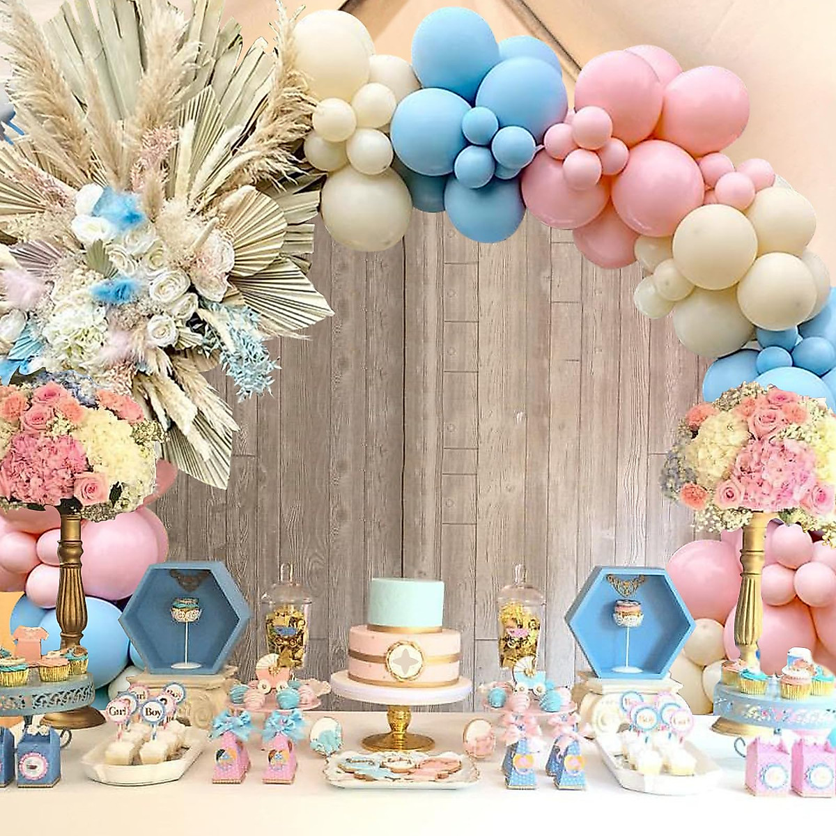 DIY Gender Reveal Party Decorations-138pcs Pink and Blue Balloon Garland Kits for Gender Reveal Balloons Backdrop Wall Birthday Party Supplies Bridal Shower Decor Boy Girl Baby Shower Decorations