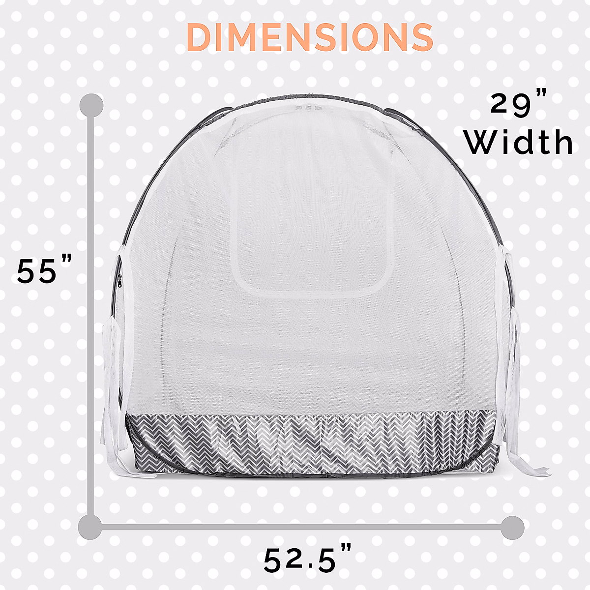 Crib Tent by Pro Baby Safety - Crib Topper Net with Viewing Window – See Through Soft Silky Mesh - Zippered Safety Top for Mosquito Bites and Falling Protection for Infant