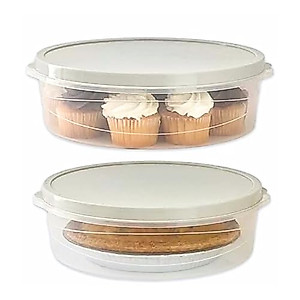 Evelots Pie Keepers Clear Plastic Food Storage Containers 2 Pack Holds 10 Inch Cakes, Pies, Pastries