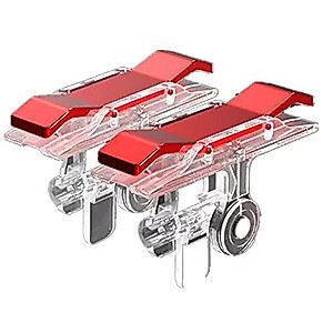 Mobile Phone Gaming Trigger,Mobile Phone Gaming Trigger 1 Pair Gamepad for Button Handle for L1R1 Shooter Controllers Keypads Grip for Phone - Red
