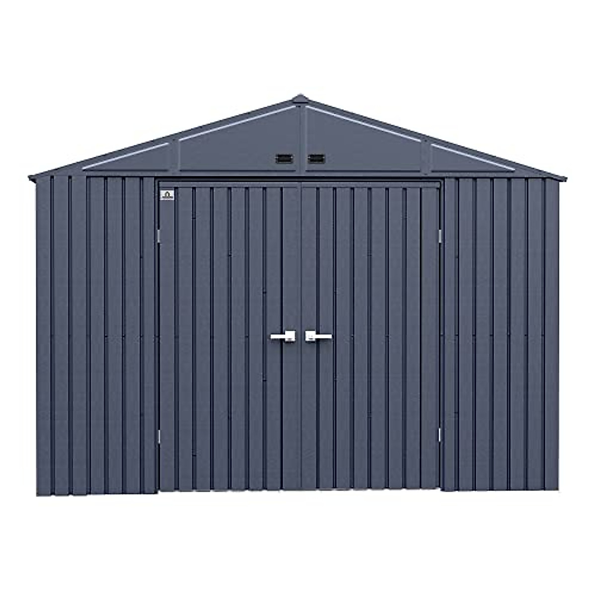 Arrow Shed Elite 10' x 12' Outdoor Lockable Gable Roof Steel Storage Shed Building, Anthracite