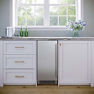 Avallon AIMG151GSSILH 15 Inch Wide 26 Lbs. Built-In/Free Standing Ice Maker with 56 Lbs. Daily Ice Production and Wash Mode