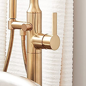 Signature Hardware 951348-LV Lentz Floor Mounted Tub Filler Faucet - Includes Hand Shower