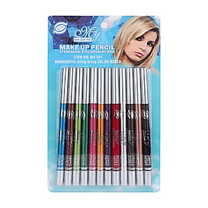 G2PLUS 12 PCS Colorful Eyebrow Pencil, Colored Eyeliners, Colorful Liquid Eyeliner for Eyebrow, Lip Liner Pencil Pen Makeup Cosmetic Set Kit Tool Waterproof
