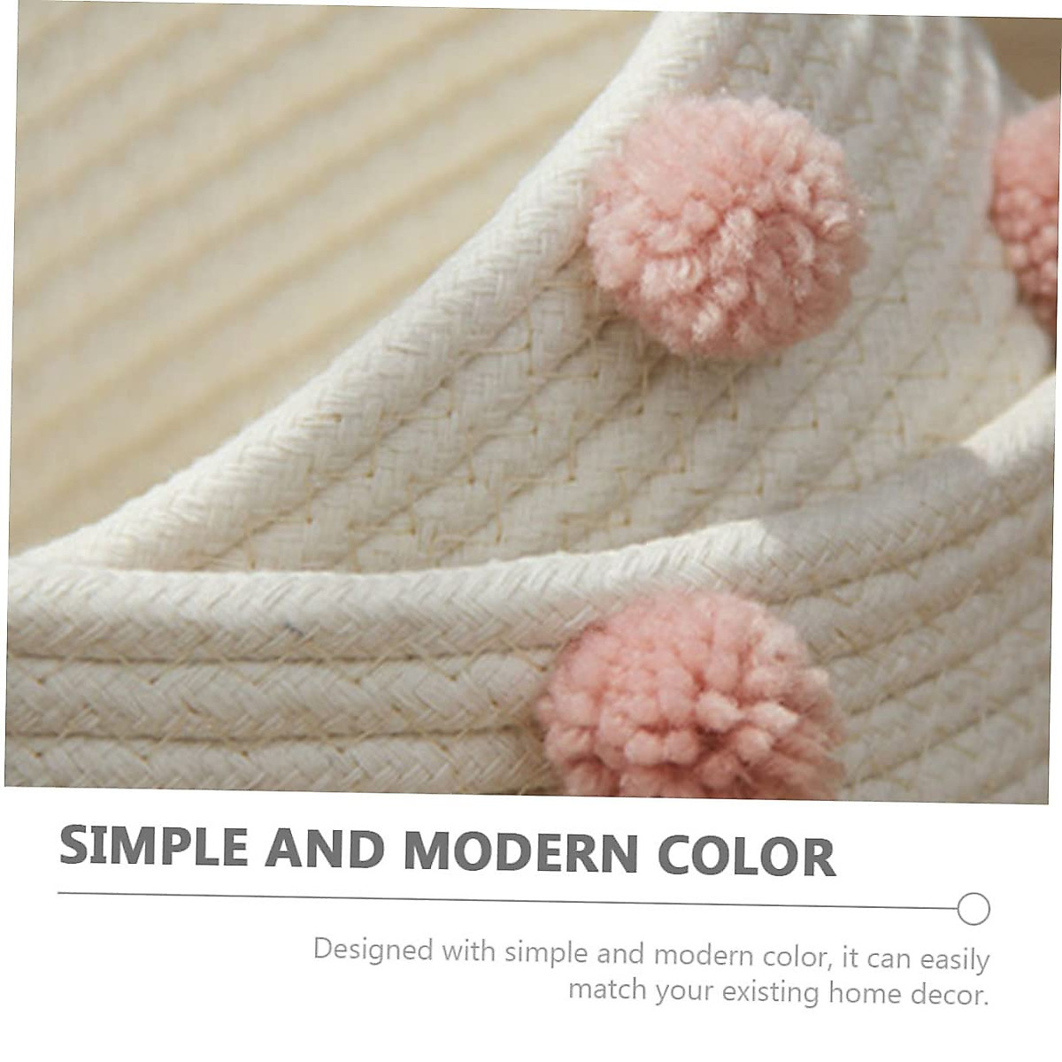 CHILDWEET Woven Hamper Storage Basket Cotton Rope Organizer Cotton Rope Key Tray Rope Woven Basket Storage Bins for Clothes Storage Bin Cotton Woven Container Manual Baby Cotton Makeup Box