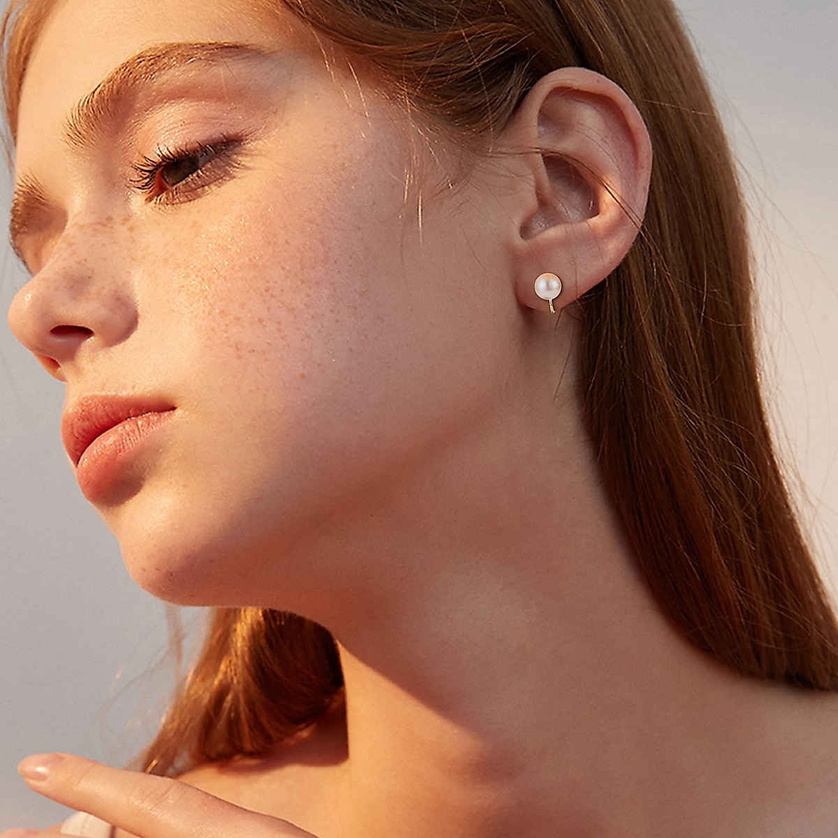 HAIAISO Copper Clip On Earrings, Simulated Freshwater Pearl Earrings for Women, Non-Pierced, 8MM, 10MM, 12MM