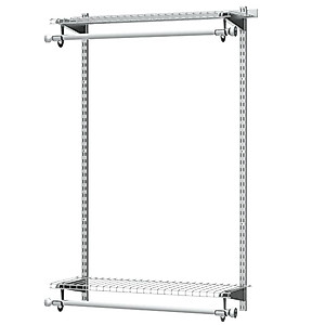 Rubbermaid Configurations Custom Add On Closet Shelving & Closet Organizer Kit, 48-Inch, Titanium, Organization/Storage for Clothes/Shoes/Jackets/Purse