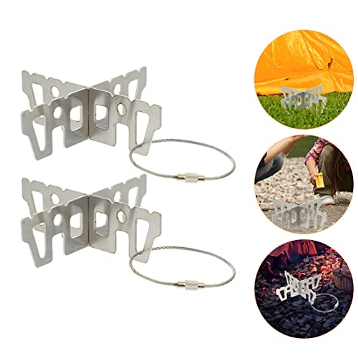 Kichvoe 2Pcs Alcohol stove bracket fixing bracket for stove portable stove stand rack camping outdoor barbecue stand stove stand for camping mini pot Stainless steel liquid