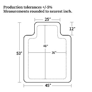 Large (53x45 inch) Vinyl Office Chair Mat for Hardwood Floor,Heavy Duty,HOMBYS Plastic Floor Mat for Office Chair and Computer Desk,Easy Rolling for Gaming Chairs ,Clear, Flat Without Smell