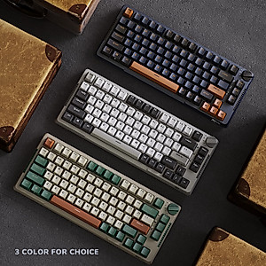 RK ROYAL KLUDGE H81 Wireless Gaming Keyboard, Knob Control Triple Mode BT5.1/2.4Ghz/USB-C 75% Mechanical Keyboard Gasket Mount with RGB Backlit 3750mAH Battery, Hot Swappable Pale Green Switches