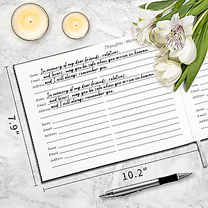 TAOPE Funeral Guest Book| Memorial Guest Book | Celebration of Life Funeral Guest Book| in Loving Memory | 10.2” x 7.8”, Guest Sign in Book