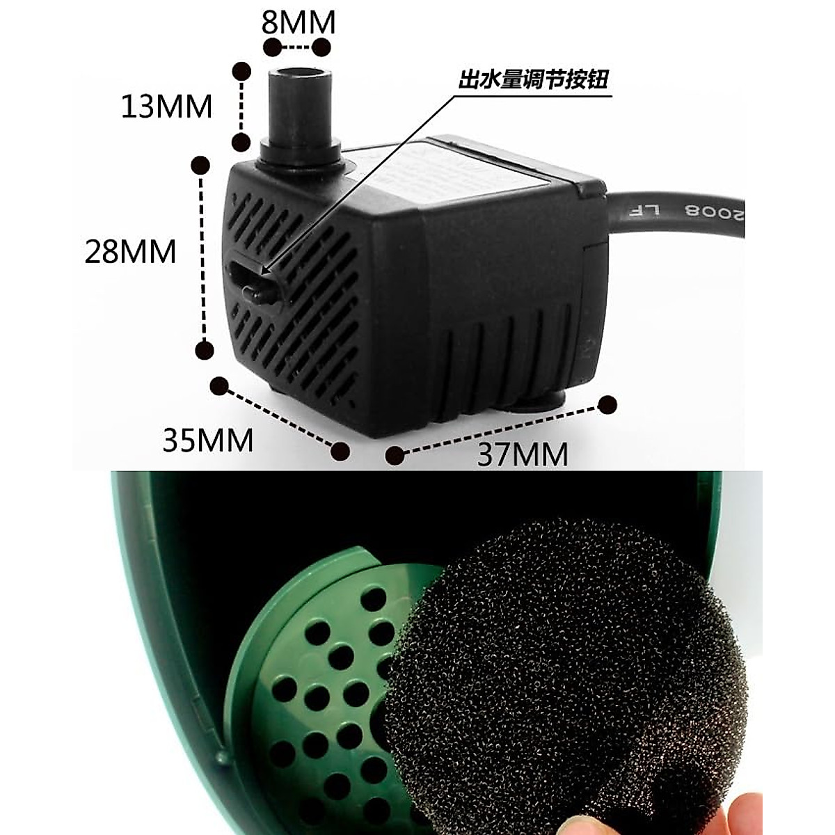 LinaLife Reptile Chameleon Cantina Drinking Fountain Water Dripper Comes with Feeding Tongs Frosted Tweezer with Extra Pump for Lizard Turtle Snake Spider Frog Gecko Simulated Waterfall