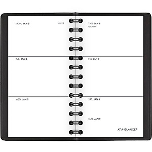 2022 Pocket Calendar by AT-A-GLANCE, Weekly Planner, 2-1/2" x 4-1/2", Pocket Size, Unruled, Black (7003505)