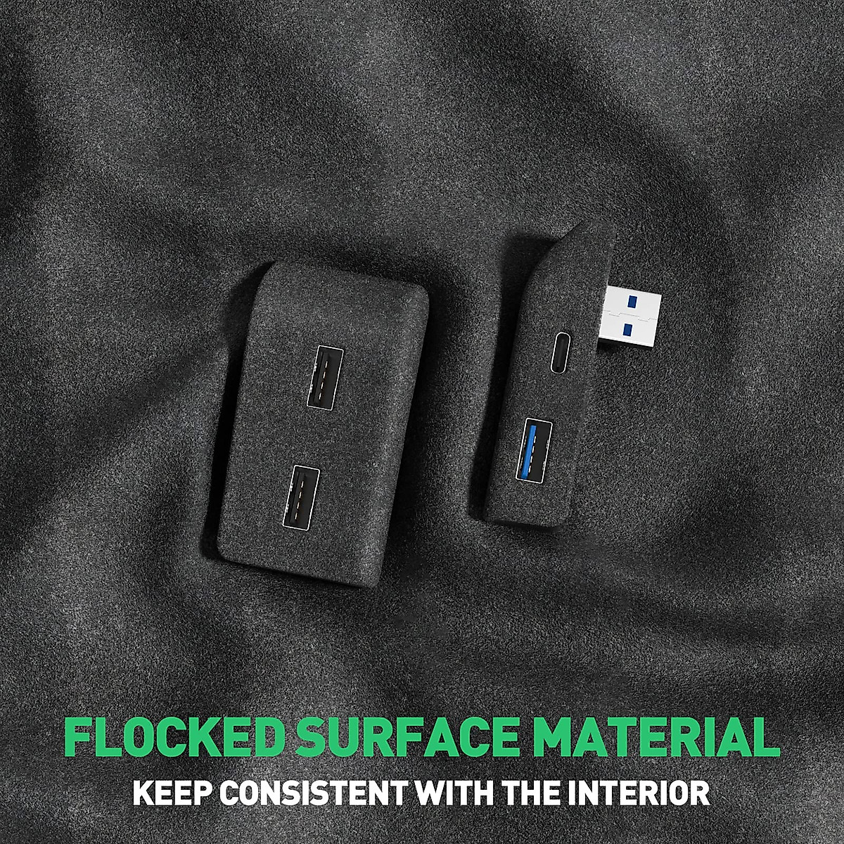 YONZEE Glovebox USB Hub for Tesla Model Y: ABS Flocking Multi Ports Glove Box USB Flash Drive Docking Station for Charging Data Transmission