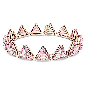 SWAROVSKI Ortyx bracelet, Triangle cut crystals, Pink, Rhodium plated