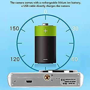 Compact Camera, 16X Digital Zoom Digital Camera 48MP Image Resolution for Beginners (Silver)