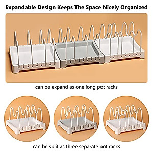 WANCHIY Cookie Sheet Organizer Rack for Cabinet- 3 PACK Pot and Pan Organizer for Cabinet, Adjustable Cutting Board Organizer, Baking/Lid/Dish/Plates/Pan Organizer Rack for Cabinet