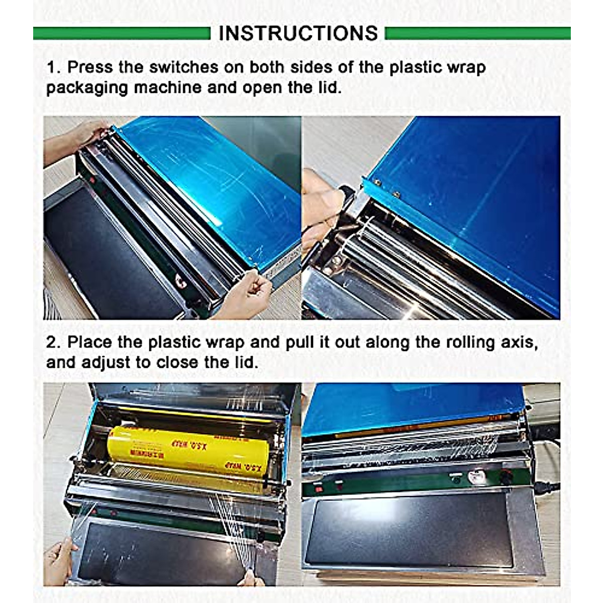 Hand Wrapping Machine Film Wrapper, Commercial Fresh Food Film Packer, Commercial Film Wrap for 45cm and below, Film Cutting Machine Adjustable Temperature 60-150 °C for Meat/Vegetables/Fruits for Hom
