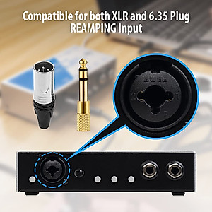 JOYO Passive Reamping and Phantom Powered Active Direct Box, Re-Amping Direct Box with 6.35mm and XLR Input 2 in 1 for Guitarist Bass Performance or Recording (JDI-48)