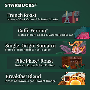 Starbucks K-Cup Coffee Pods—Starbucks Blonde, Medium, Dark Roast & Flavored Coffee—Variety Pack for Keurig Brewers—1 box (40 pods total)