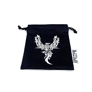 Small Twill Dice Bag - Holds Up To 40 Polyhedral Dice and Closes Tightly with Drawstring (Phoenix)