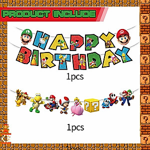 Cartoon Happy Birthday Banner for Cartoon Birthday Decorations Party Supplies Banner for Kids Cartoon Party Supplies