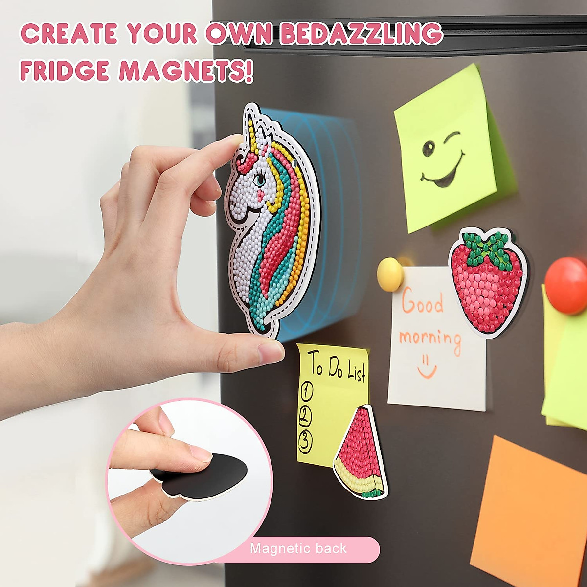 TOY Life Diamond Kits Magnets Diamond Gems Kits for Kids Valentine Day Gifts Diamond Art for Kids Arts and Crafts for Girls Ages 8-12